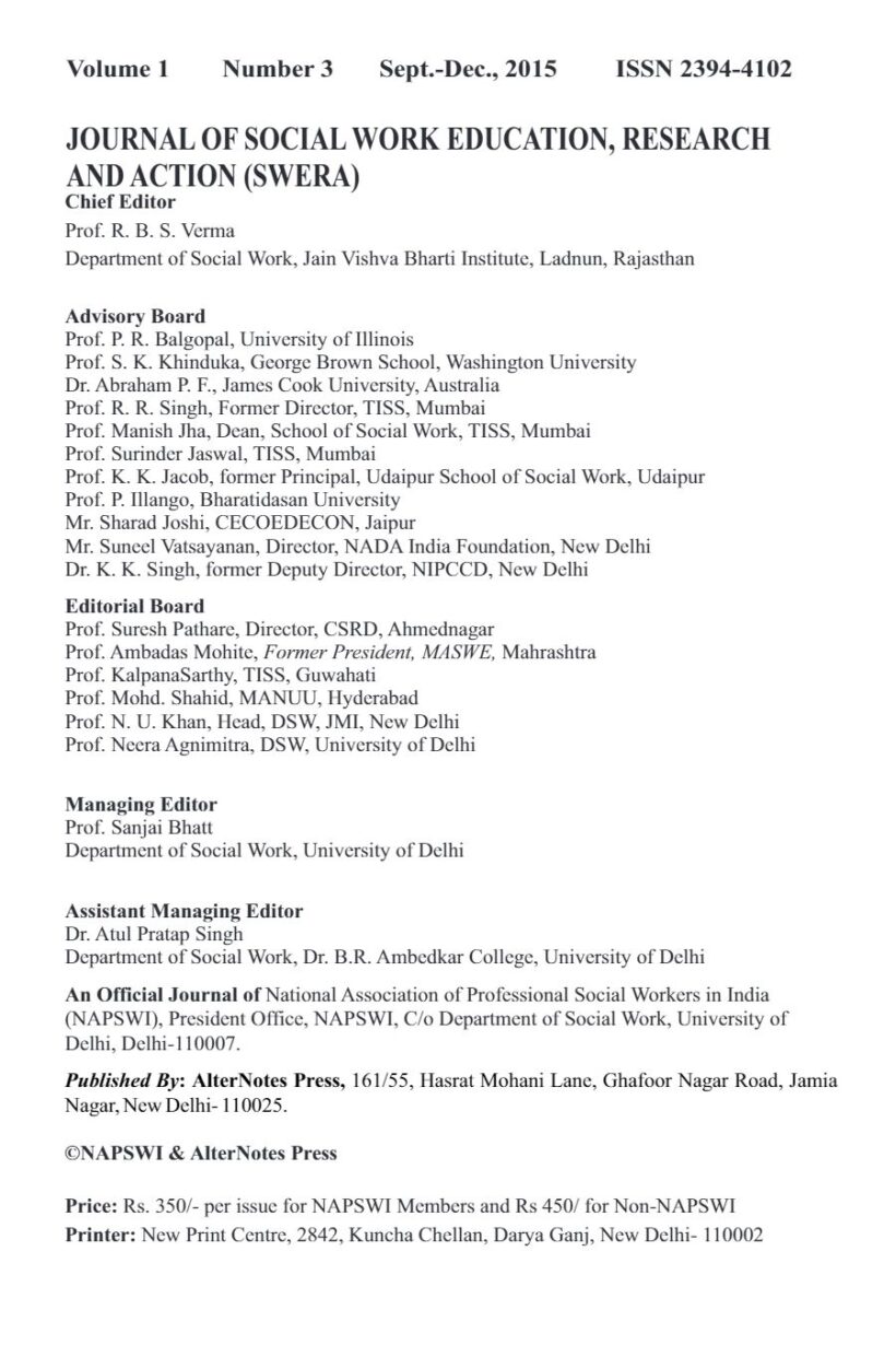 Journal of Social Work Education, Research and Action – Alternotespress